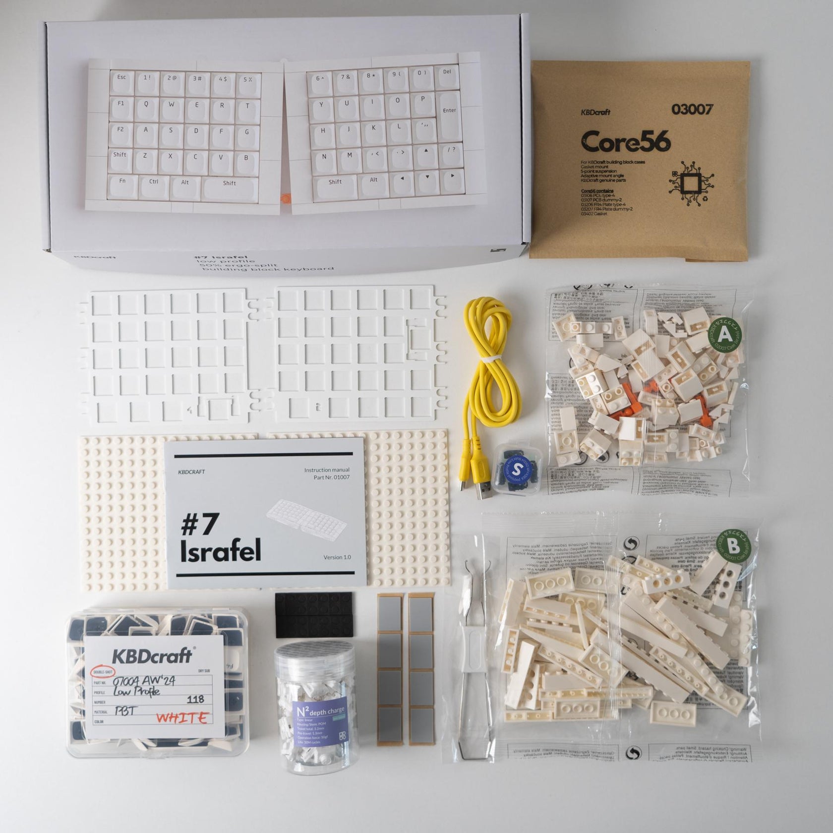 KBDcraft Israfel 50% Ergo Split Low Profile Mechanical Keyboard